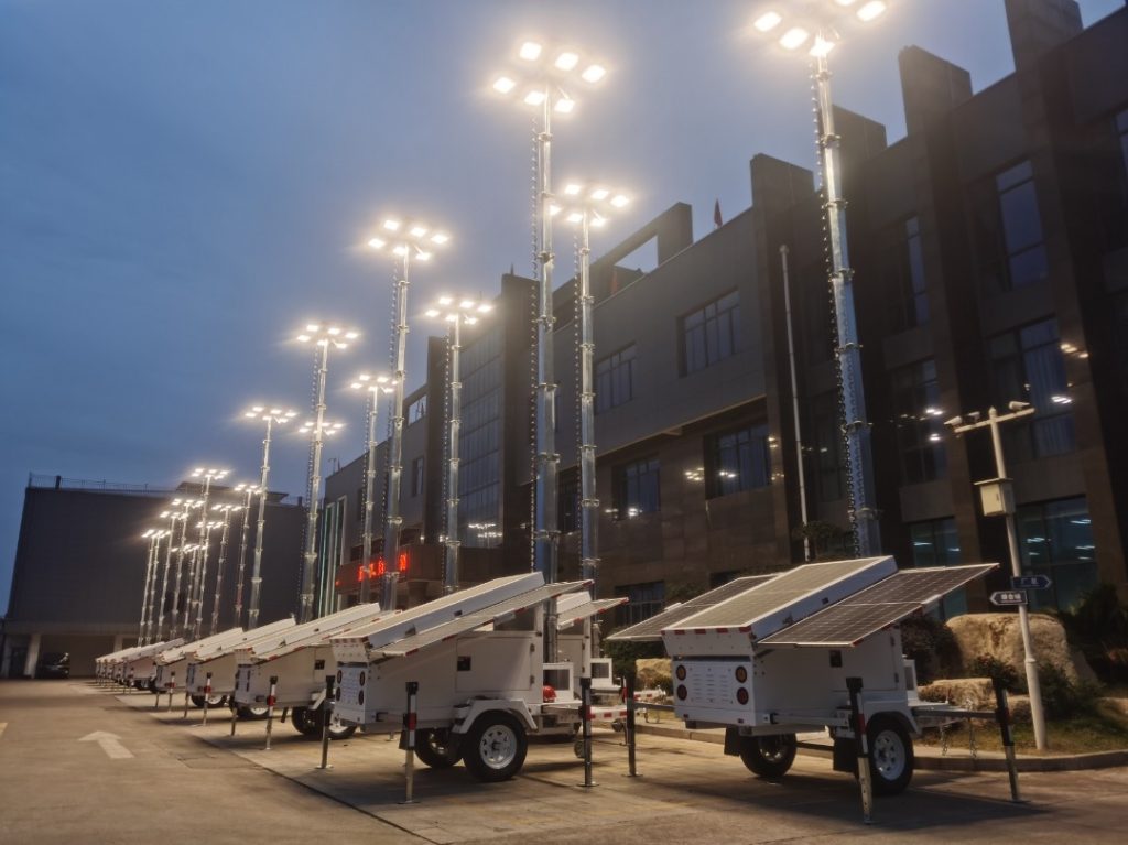 Towable Solar Light Tower / Construction Light Tower | 400W LED | 1140W ...